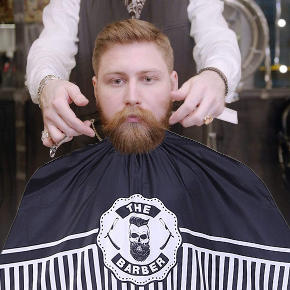 Hair Cutting Cape Large Salon Hairdressing Gown The Barber Cloth Black ...
