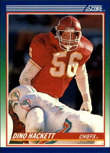 1990 SCORE NFL FOOTBALL Trading Card #42 - DINO HACKETT, Kansas City ...