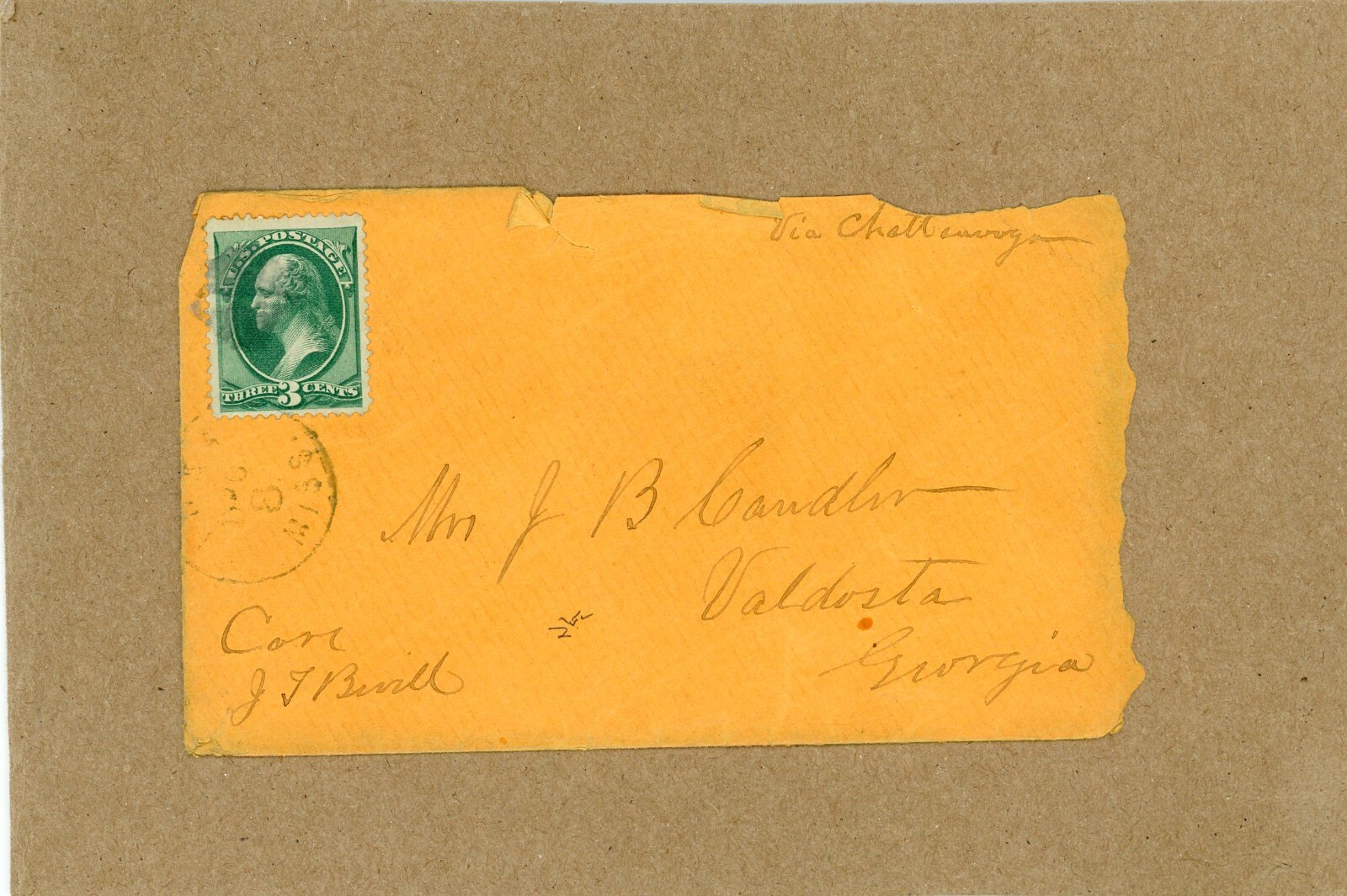 LUKA, MISSISSIPPI (CDS) TO VALDOSTA, GEORGIA, "VIA CHATTANOOGA" - CIRCA ...