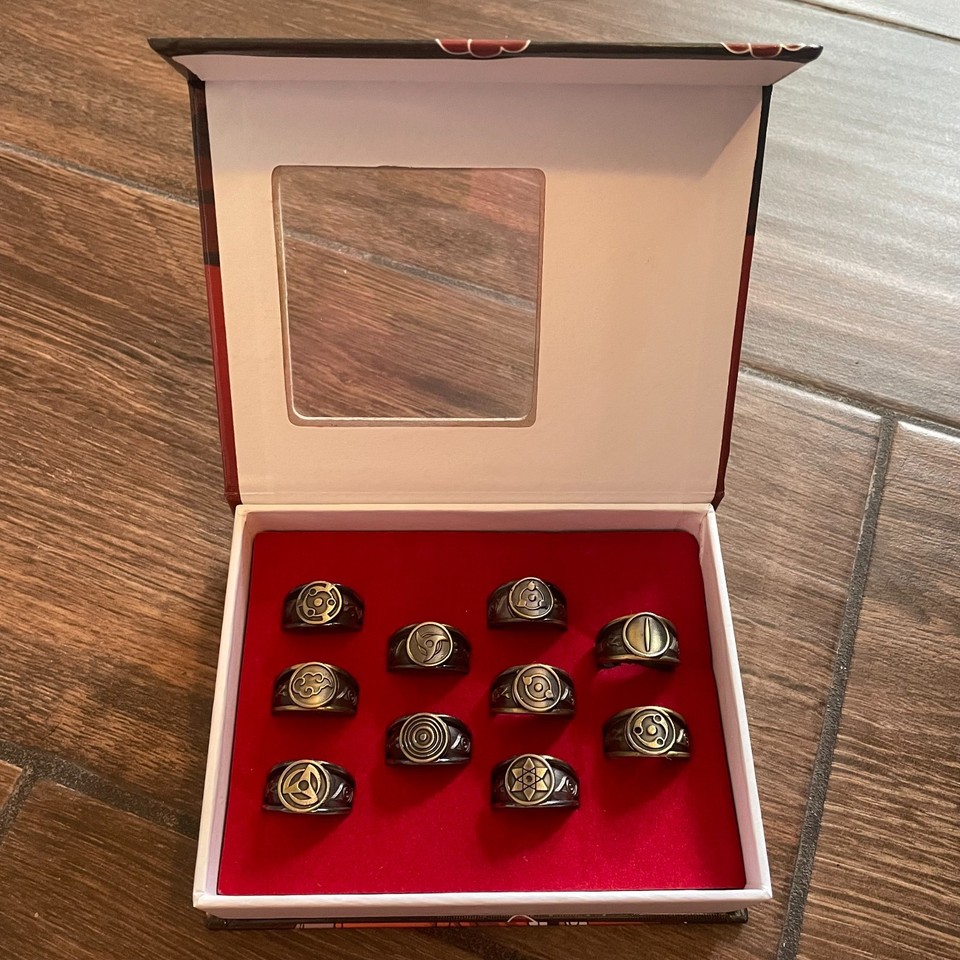 Naruto 10 Ring Set. Sharingan, Rinnegan, Akatsuki Cloud, Snake Eye ...