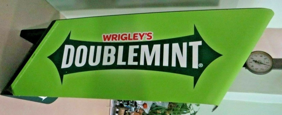 WRIGLEY'S DOUBLEMINT 5 SHELF METAL STORE COUNTER GUM DISPLAY RACK NOSIB ...