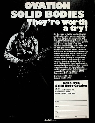 1976 Ovation Breadwinner & Deacon Series Solid Body Guitars - Vintage ...