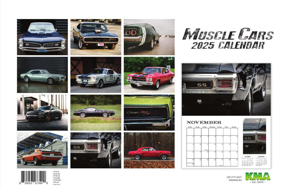 2025 MUSCLE CARS WALL CALENDAR dodge hemi v8 | Grelly USA