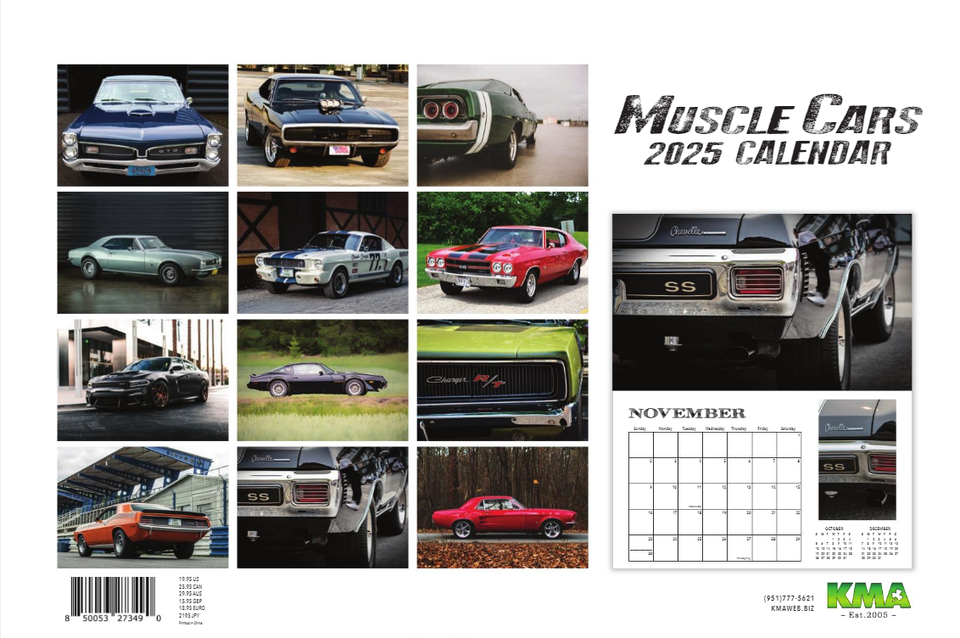2025 MUSCLE CARS WALL CALENDAR dodge hemi v8 Chrysler ford SALE mopar ...