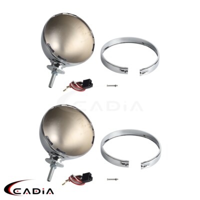 2 pcs Universal Chrome Dietz Type 7" Headlight Bucket Chrome Housing ...