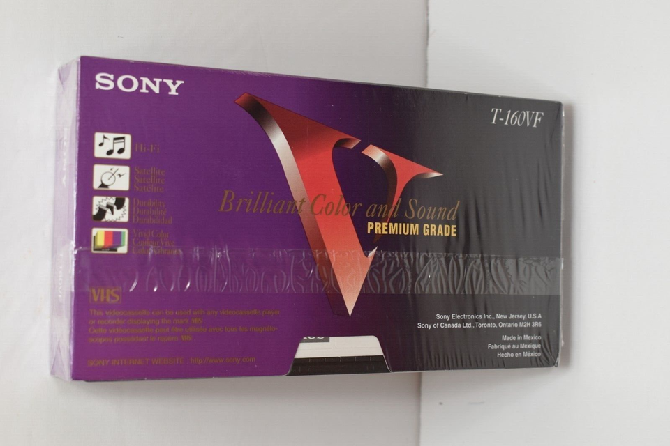 Sony VHS Tape T-160VFH Blank Video 8hr Tape High Durability - Sealed | eBay