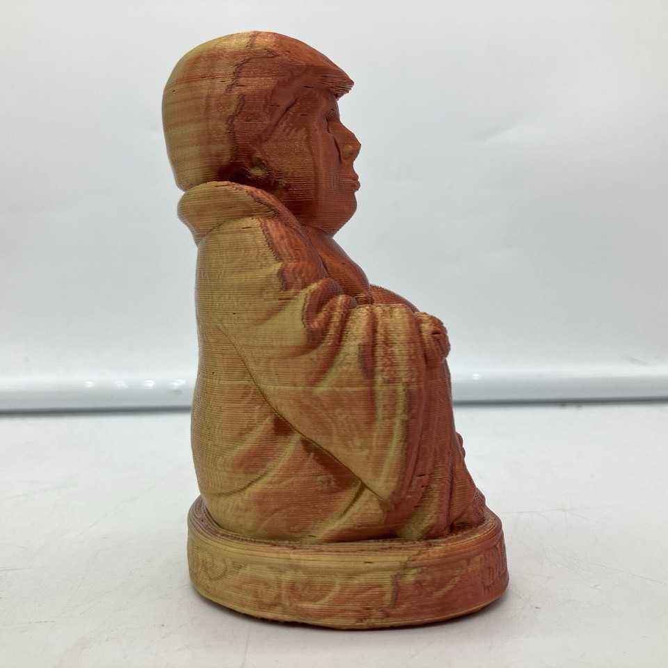 Shiny Donald Trump Buddha Statue/ Ornament - Gold Bronze Silver 3D ...