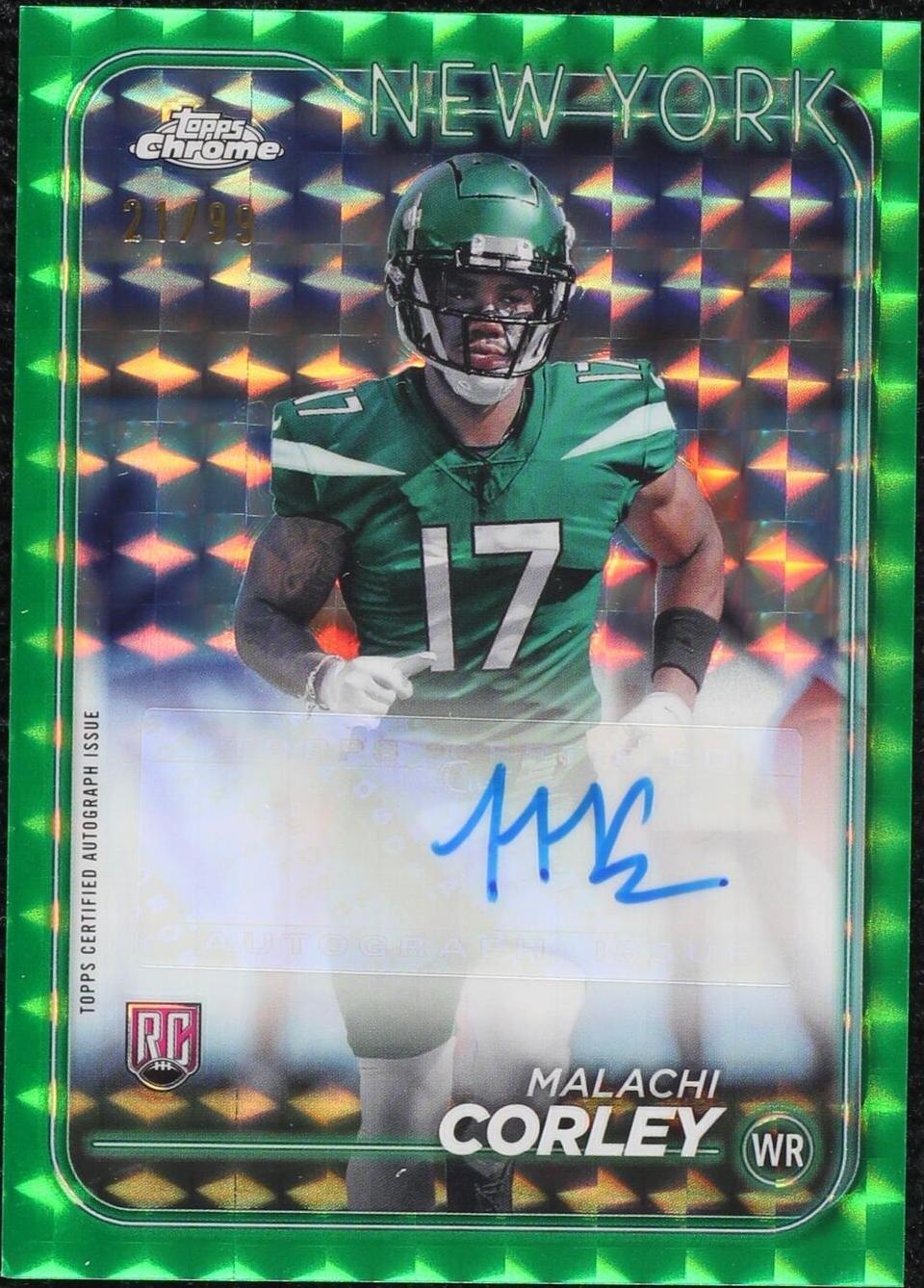 2024 Topps Chrome - Rookie Autographs Malachi Corley #RA-MCO Green ...