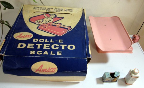 Vintage Pink AMSCO Doll-E-Toys Detecto Scale w/ Nipples & Johnson's ...