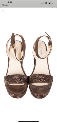 Prada Raffia Wedge Sandals | eBay