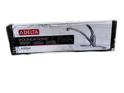 Delta Foundations Single-Handle Standard Kitchen Faucet in Chrome | eBay