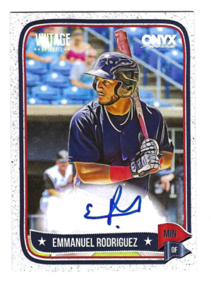 EMMANUEL RODRIGUEZ 2024 ONYX VINTAGE BASEBALL ON CARD AUTO BLUE INK | eBay