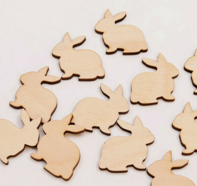 Wooden Rabbit Craft Shapes Easter Bunny Shape blanks Pet Embellishments ...