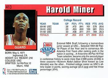 1992-93 Hoops #413 Harold Miner | eBay