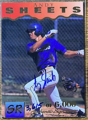 1995 SIGNATURE ROOKIES BASEBALL AUTOGRAPH ANDY SHEETS #32 MARINERS 3615 ...