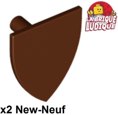 Lego 2x Minifig shield bouclier triangular triangulaire marron/reddsh ...