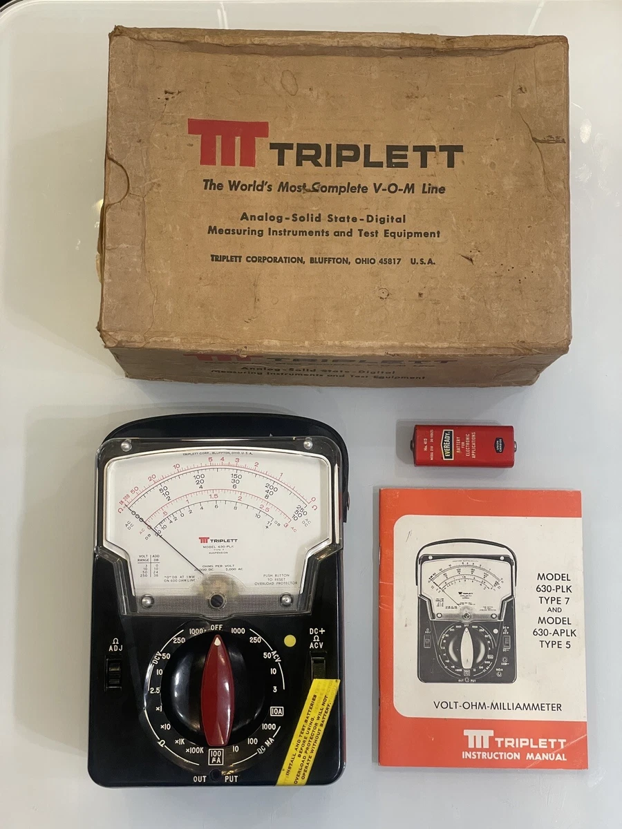 VINTAGE TRIPLETT MODEL 666-R MultiMeter With Box And Manual, 58% OFF