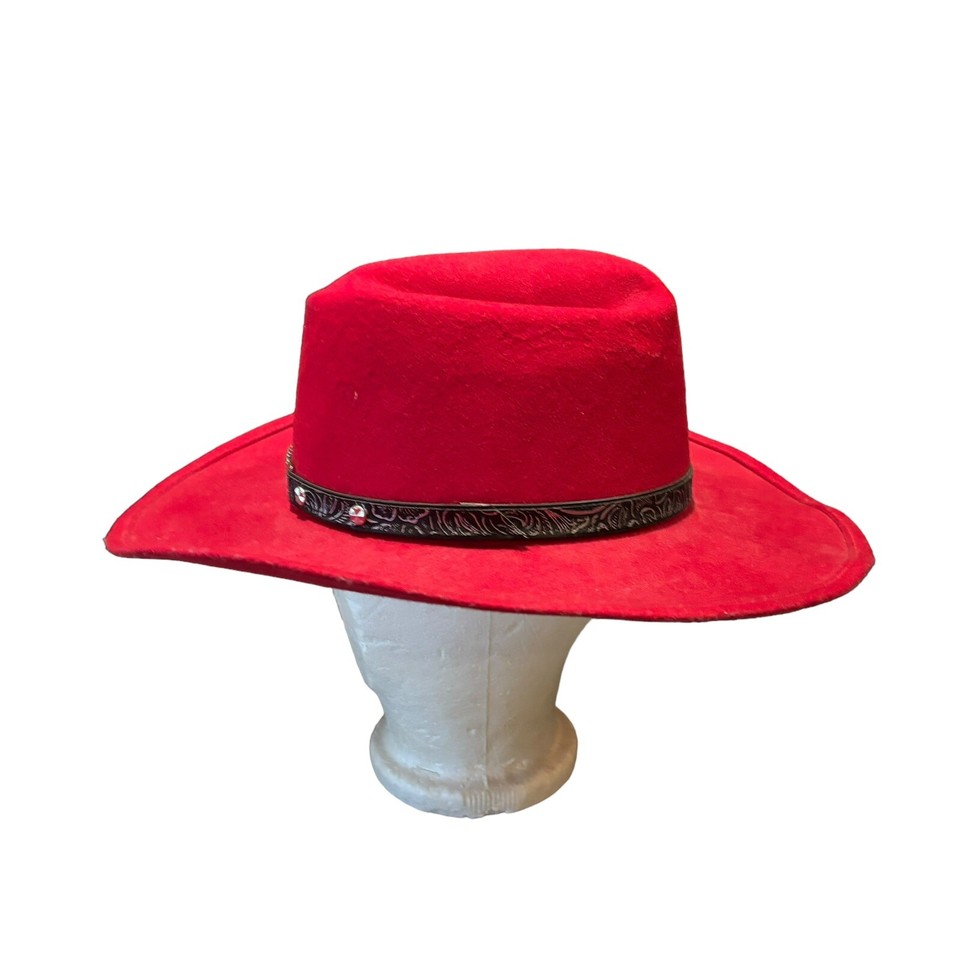 Vintage Little Joe Wool Cowboy Hat Red Made in USA WPL 5923 Size Medium ...