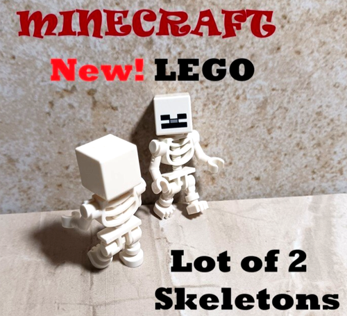 New Minecraft Skeletons Halloween Decorations LOT OF 2 Skeleton Guys ...