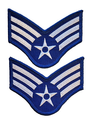 Senior Airman AirMan Chevron Rank Military Army Iron on Patch (Pair) | eBay