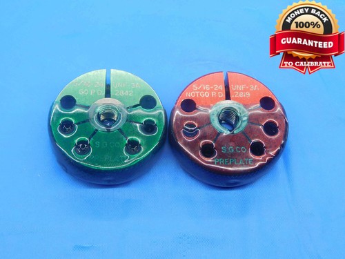 5/16 24 UNF 3A PREPLATE THREAD RING GAGES .3125 GO NO GO P.D.'S = .2842 ...