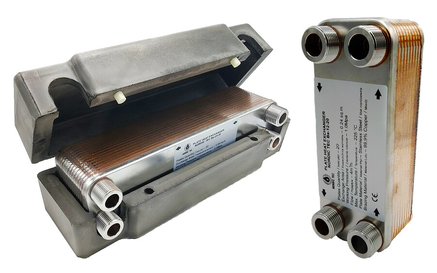 NordicTec Edelstahl Plattenwärmetauscher Wärmetauscher 3/4'' Isolierung ...