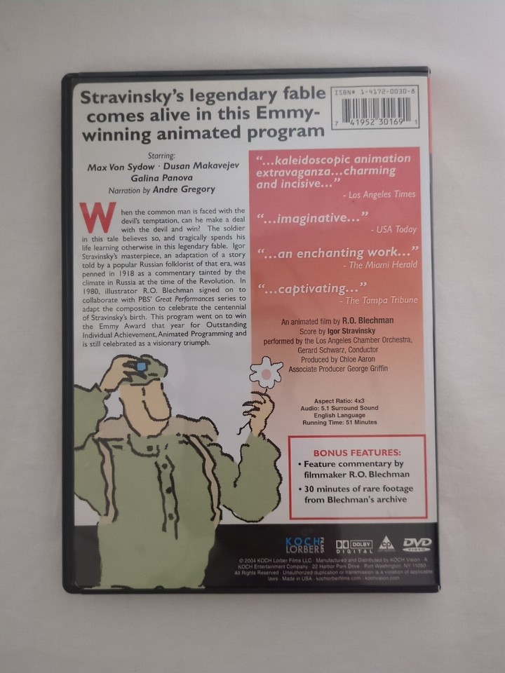 The Soldiers Tale (DVD, KOCH Lorber Films, 2004) 741952301691| eBay