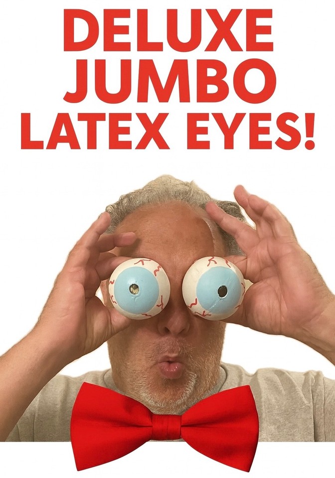 Deluxe LATEX RUBBER JUMBO EYES Pair Big Eyeballs Prop Cartoon Fake ...
