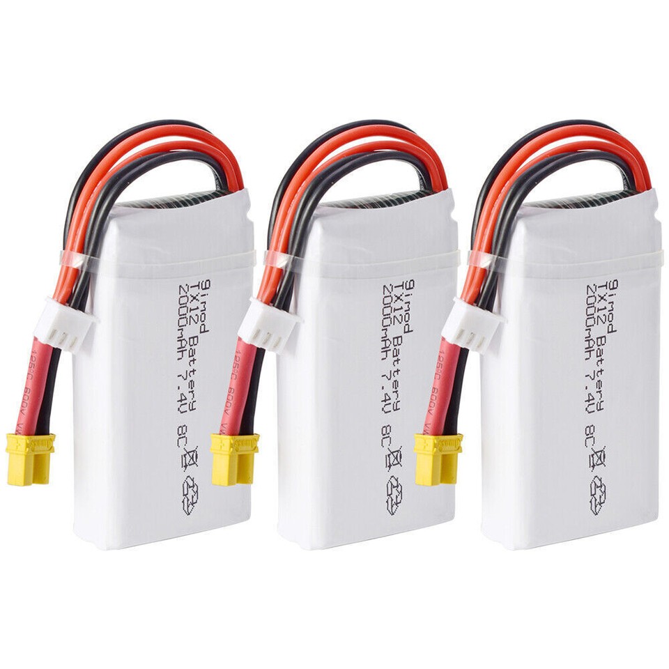 2000mAh 7.4V 8C Lipo Battery XT30 for RadioMaster TX12 Jumper T16 RC ...