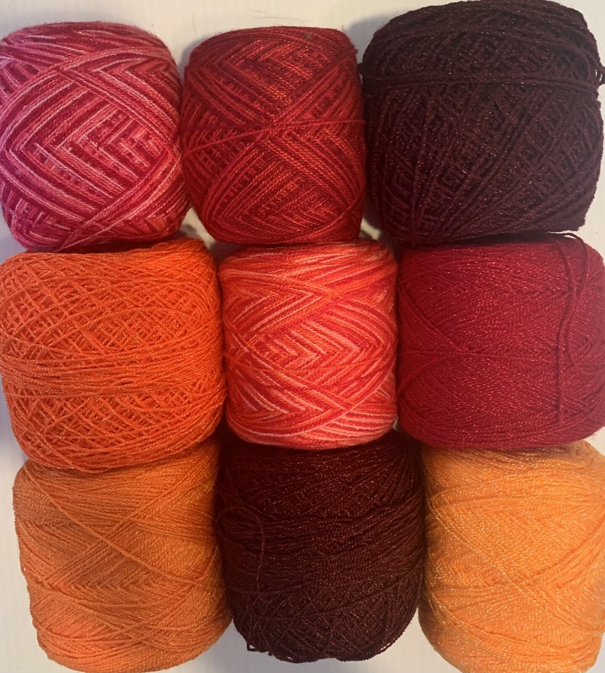 Cristal Lace yarn.. 9 Colors. Acrylic/Rayon 900 yards,3.5 oz per ball.1 ...