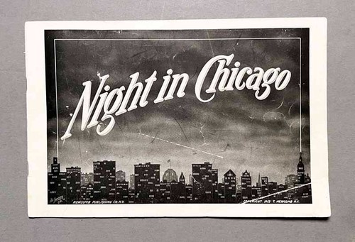 NIGHT IN CHICAGO Antique Reverse Photogravure Photo View Book 1913 ...