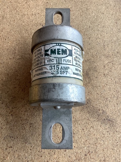 2 X MEM 315a HRC Industrial Fuse Link 315SF7 315 Amp 415v 80ka for sale ...