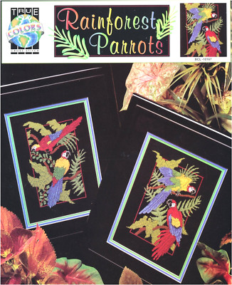 True Colors RAINFOREST PARROTS 2 Cross Stitch Charts/Leaflet ~ tropical ...
