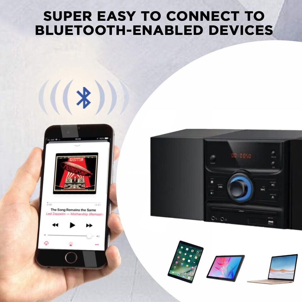 LENOXX Home Stereo HiFi System DVD/CD Player Bluetooth Music Player USB ...