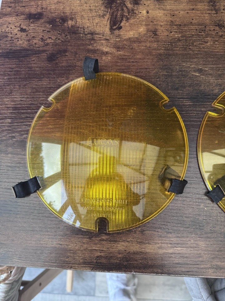 Pair, Vintage, Yellow Lucas Converter Units, 7" Headlamp, Headlight ...