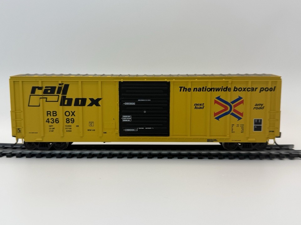 HO Athearn RTR Railbox 50’ Boxcar RB OX 43689 – Kadee Metal Wheels | eBay