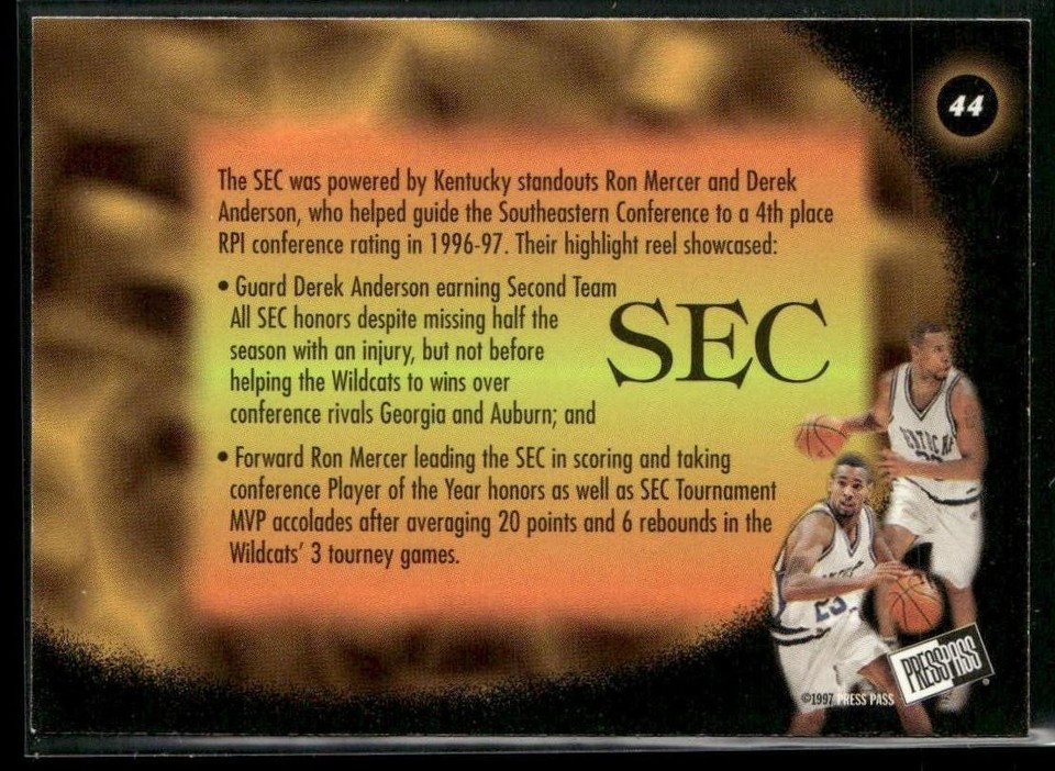 1997 Press Pass #44 Ron Mercer / Derek Anderson Red Zone | eBay