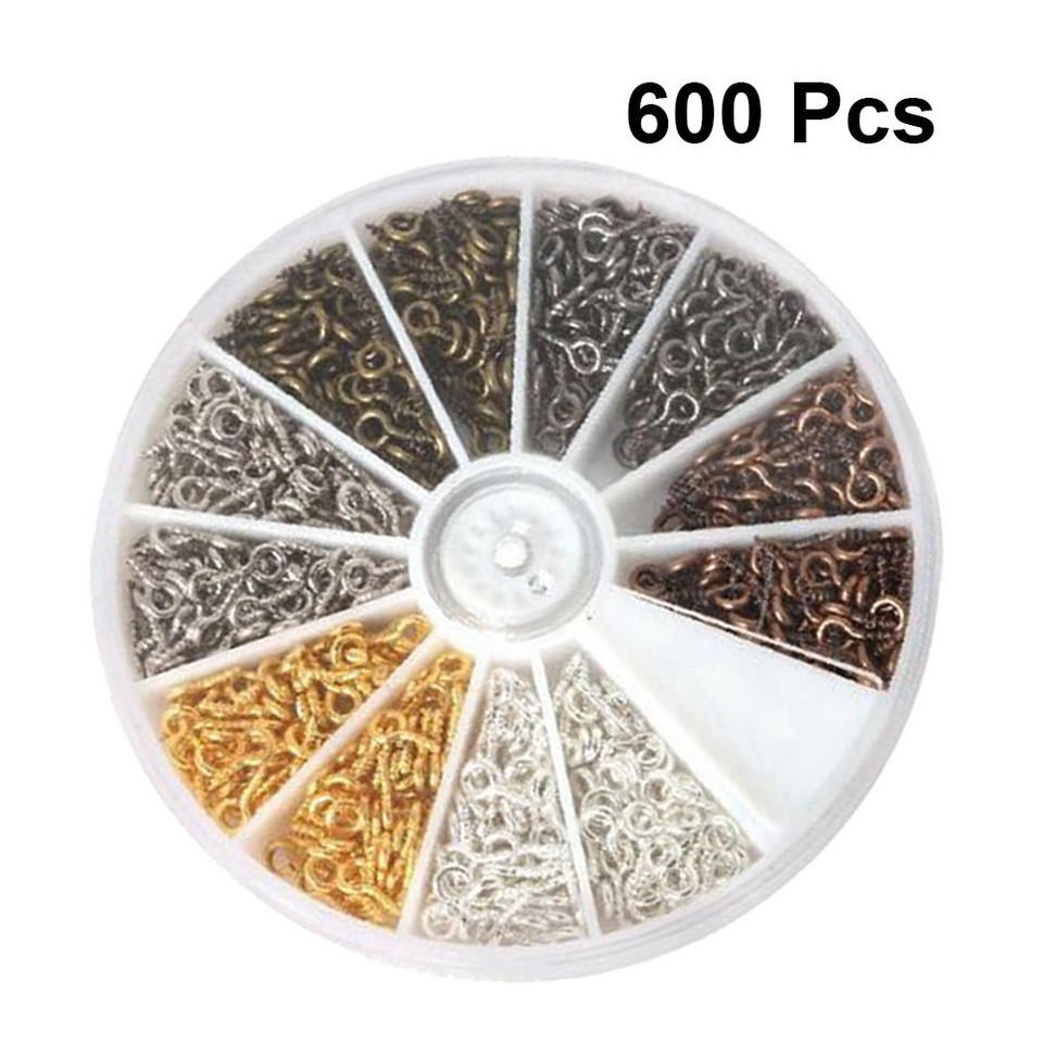 1200 pcs Alloy Screw Rings Threaded Hook Self Tapping Nail Screw ...