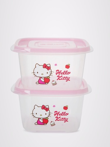 SANRIO Hello Kitty Lock&Lock Snack Box-(2pcs per set-Vol ard 480ml per ...