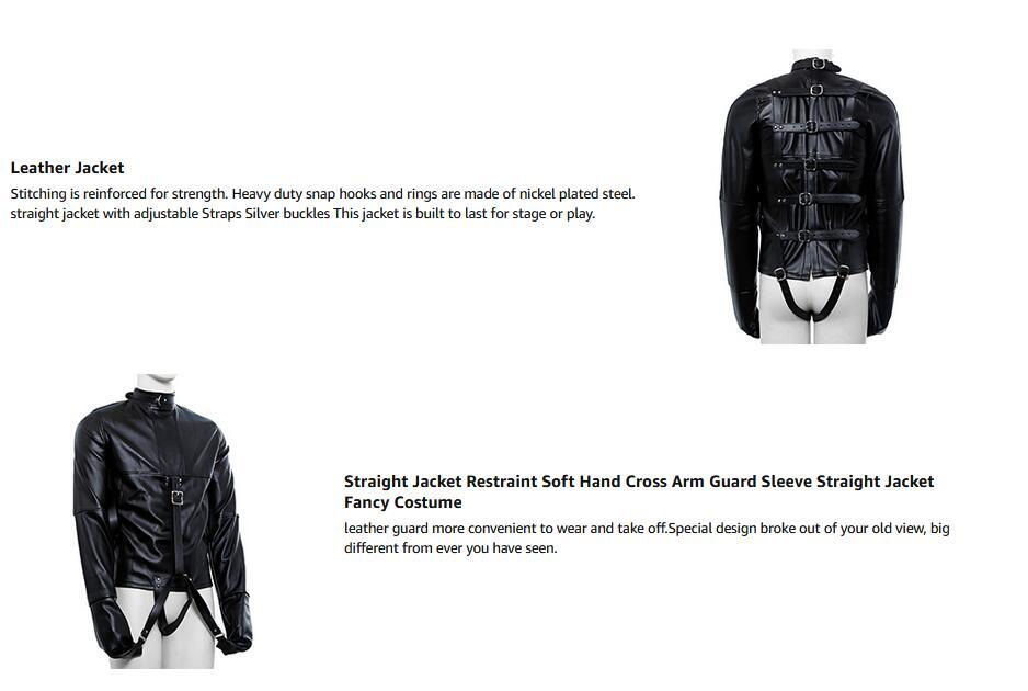 Asylum Straitjacket Body Harness Straight Jacket Costume Armbinder ...