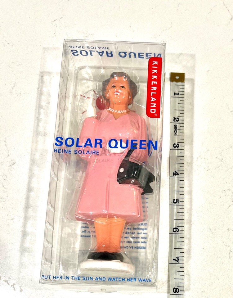 SOLD OUT! NEW Kikkerland Solar Queen Elizabeth Pink Dress Waving ...