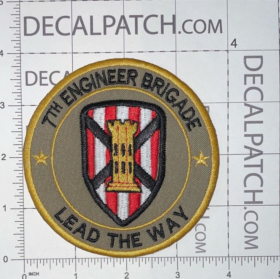 US Army 7th Engineer Brigade "Lead The Way" Patch Hook & Iron-On Repro ...