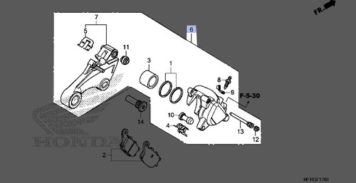 Honda 2010-2018 Shadow VT CR Caliper Sub Assembly 43150-MFR-681 New OEM ...