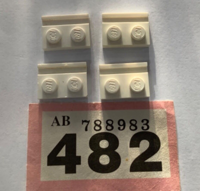 Lego 1x2 Modified Plate With rail groove 32028 x 4 White | eBay UK