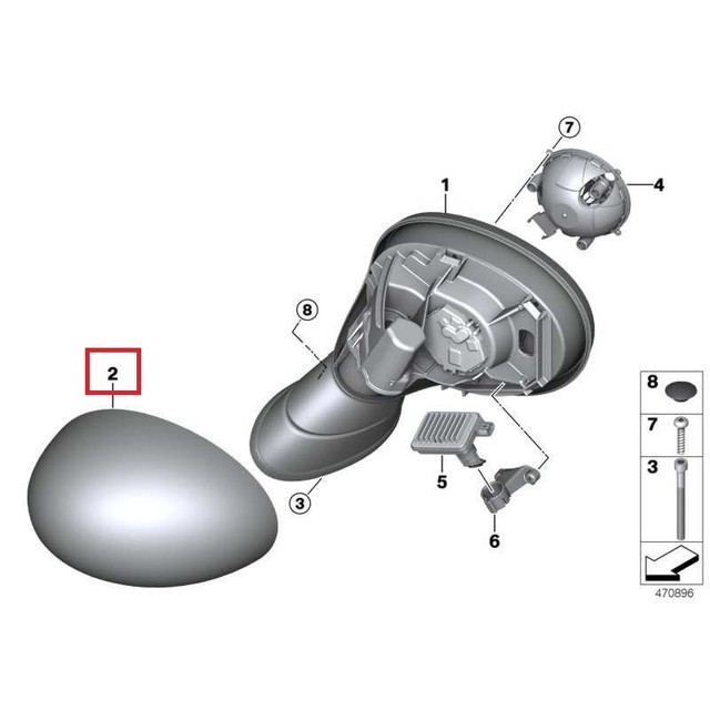 MINI Cooper F57 Left Wing Mirror Cover 51167401229 7401229 Genuine 2015 ...