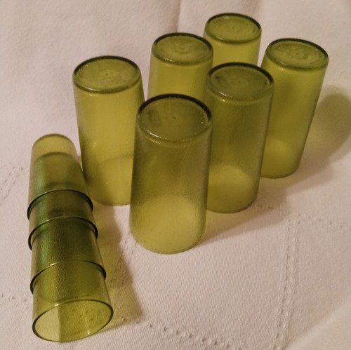 "Texan" Tumblers Vintage Plastic Stackable Green Glasses Texas Ware Set ...