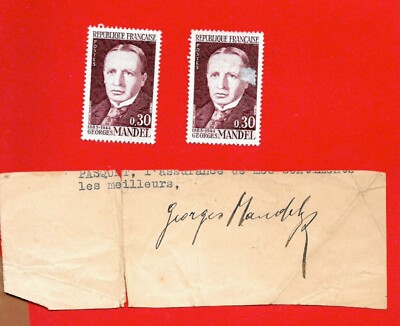 EI54-2 TIMBRES-SIGNATURE-GEORGES MANDEL-[CH.HENRY DE MEANS] | eBay