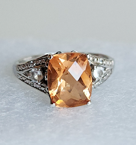 STS Chuck Clemency Sterling Silver Morganite & Diamond Ring Size 9 ...