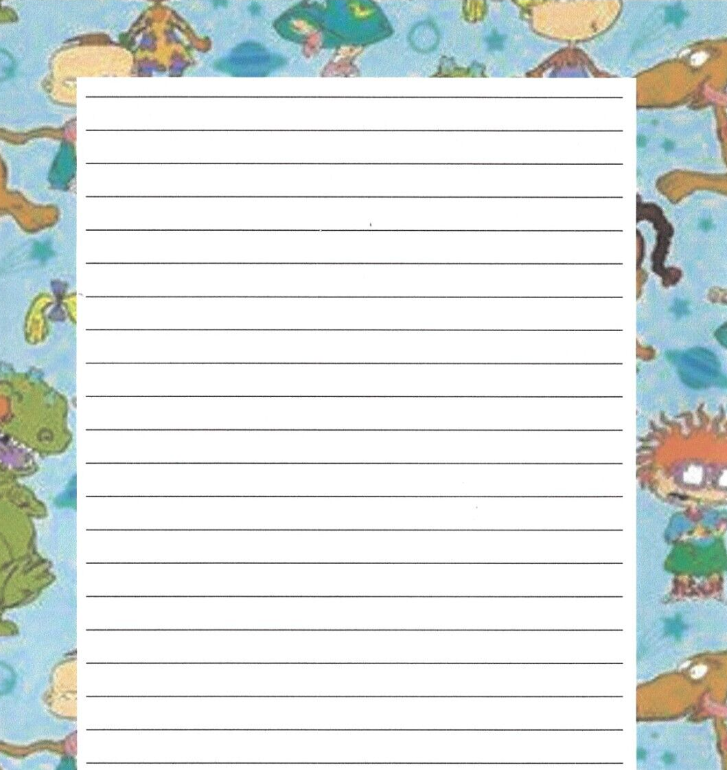 20 Sheets 5 Envelopes A5 Letter Writing Set: Rugrats in light blue ...