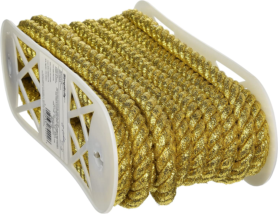 Wright Products Jumbo Metallic Twisted Cord 1/2" Wide 12 Yards-Gold | eBay